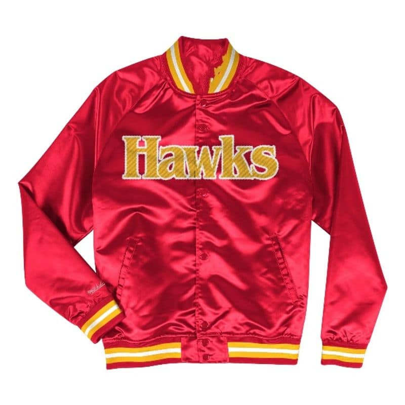 Atlanta Hawks Satin Varsity Jacket - Bombers Jacket